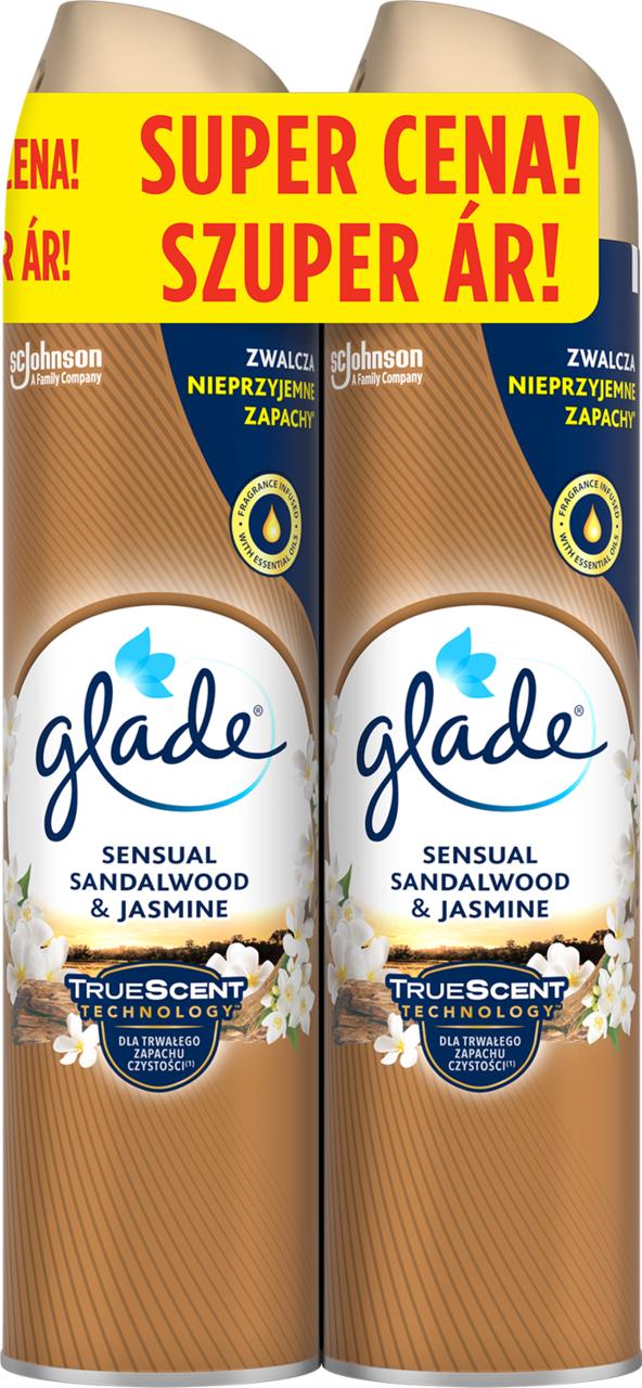 GLADE, odświeżacz powietrza w aerozolu, sensual sandalwood & jasmine, 2 ...