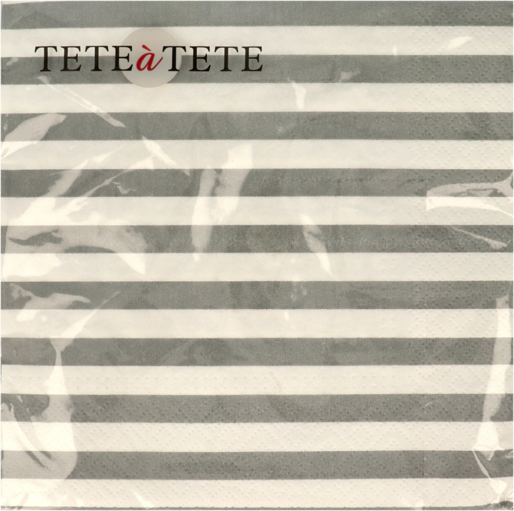 TETE A TETE, , serwetki 3-warstwowe, z bibuły, Szare Pasy, wym. 33x33 ...