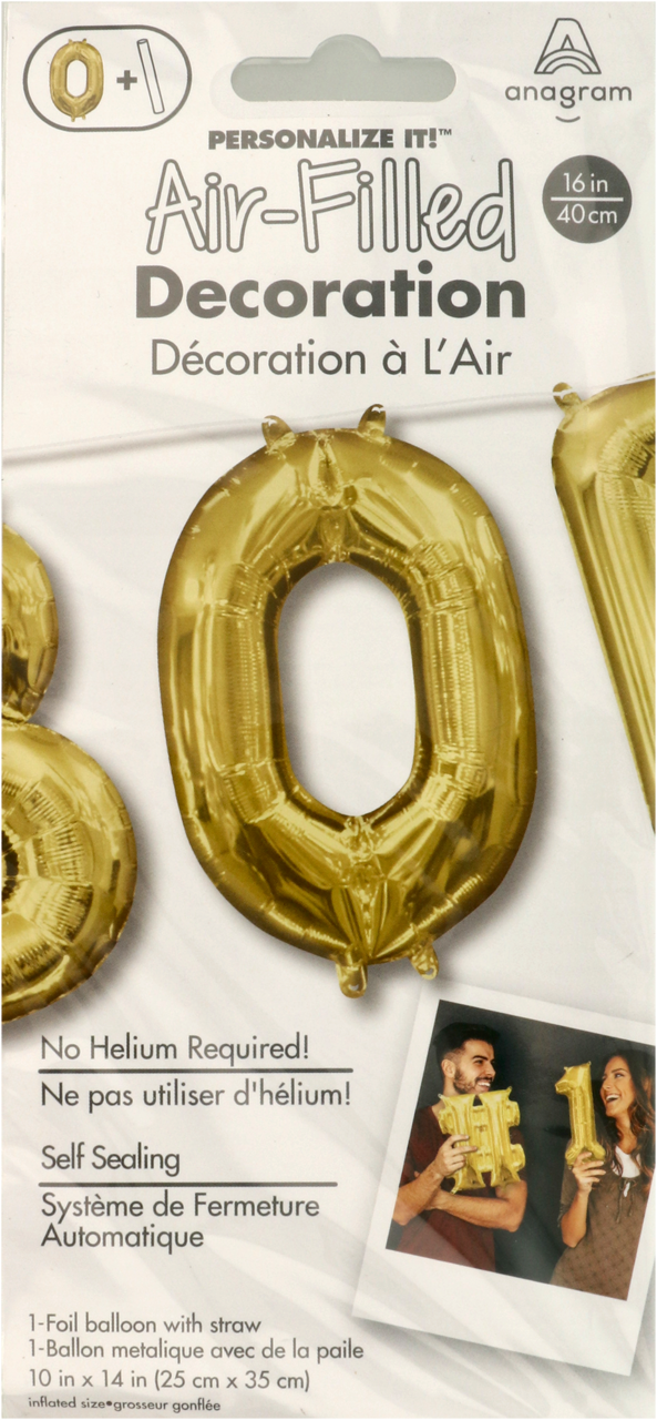 AMSCAN, Party , balon złoty, cyfra 0, 1 szt. | Drogeria Rossmann.pl