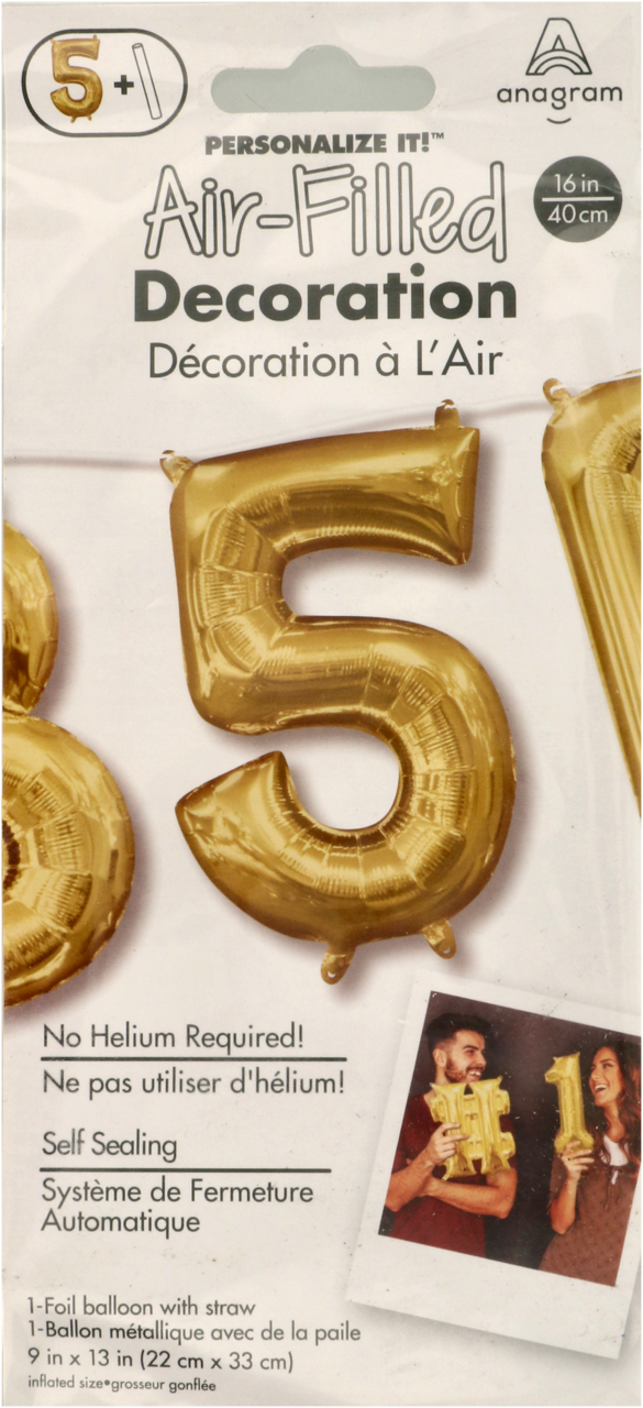 AMSCAN, Party , balon złoty, cyfra 5, 1 szt. | Drogeria Rossmann.pl
