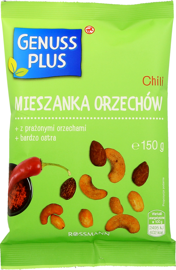 GENUSS PLUS, mieszanka orzechów, Chili, 150 g | Drogeria Rossmann.pl