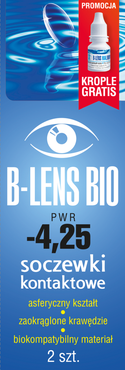 B-LENS, Bio , soczewki kontaktowe, miesięczne, moc: -4,25, 2 szt ...