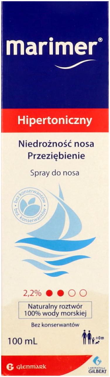 MARIMER, spray do nosa, hipertoniczny roztwór wody morskiej, Niedrożność nosa i przeziębienie ...
