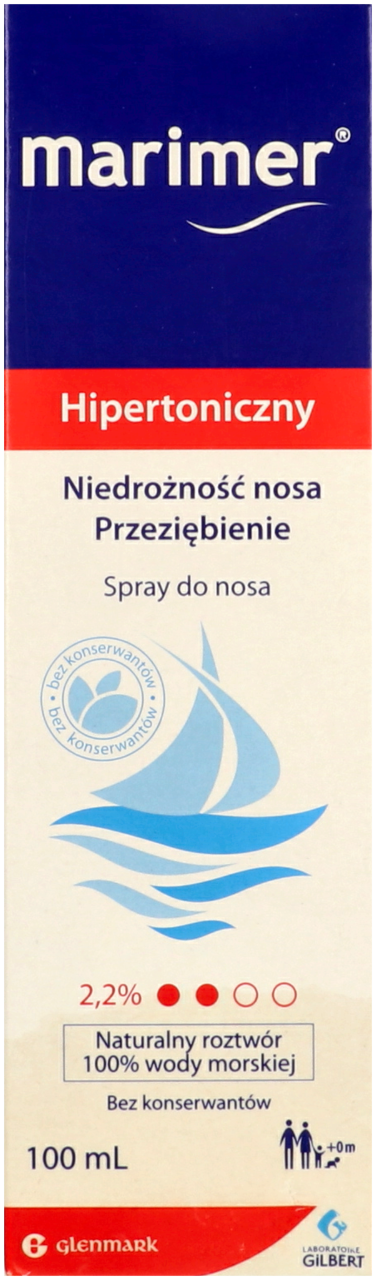 MARIMER, spray do nosa, hipertoniczny roztwór wody morskiej, Niedrożność nosa i przeziębienie ...