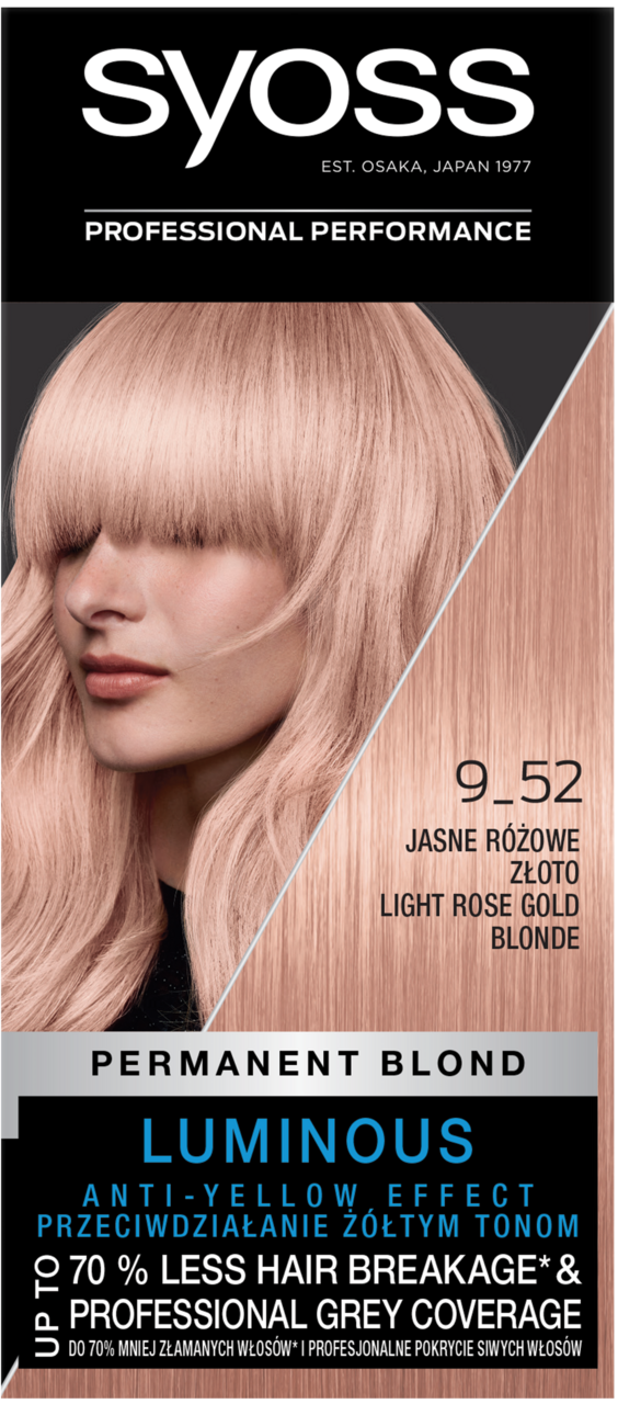 SYOSS, Permanent Blond Luminous, farba do włosów, trwała, nr 9_52 Jasne ...