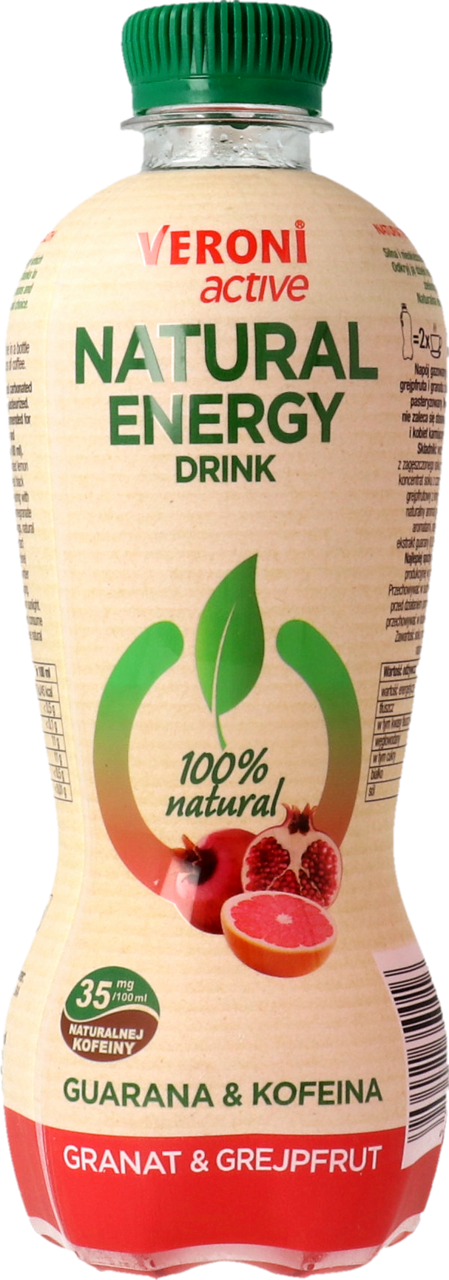 VERONI ACTIVE, napój gazowany energetyzujący o smaku grejpfruta i ...