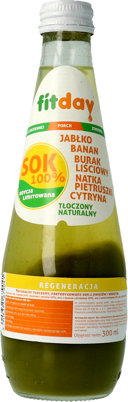 FITDAY, tłoczony naturalny, 100% sok z owoców i warzyw, 300 ml ...