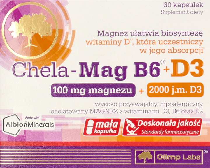 OLIMP LABS, Chela-Mag B6 , kapsułki, Magnez + Witamina D3, suplement ...