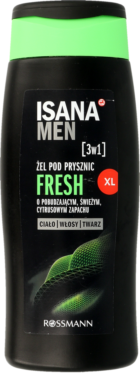 ISANA MEN, , żel pod prysznic, dla mężczyzn, 3w1, o pobudzającym ...