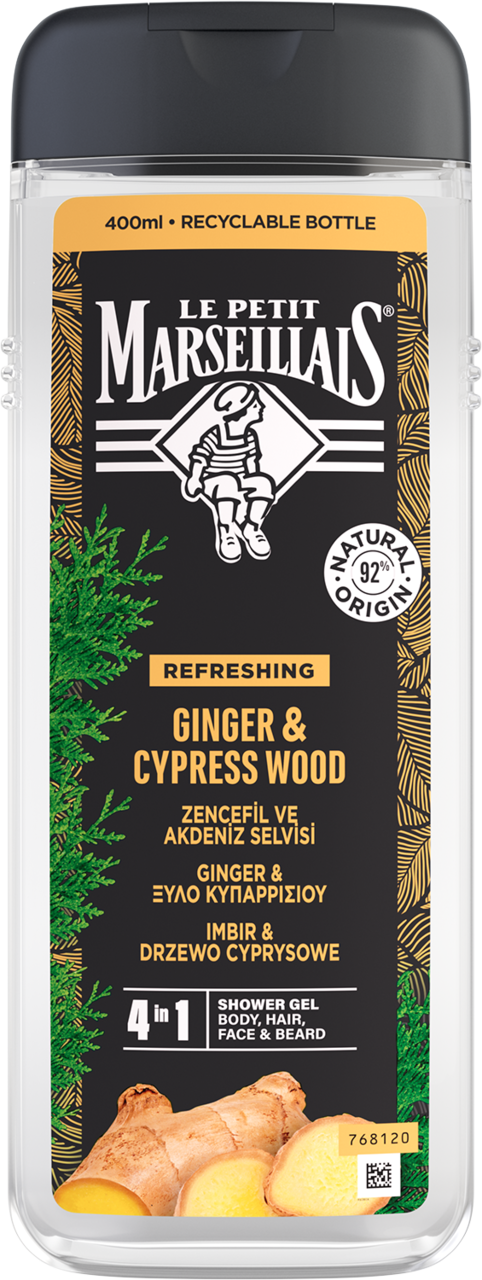 LE PETIT MARSEILLAIS, żel pod prysznic, dla mężczyzn, 3w1, Imbir i ...