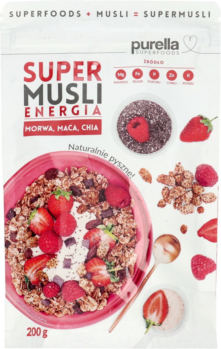 PURELLA SUPERFOODS, Super Musli Energia, mieszanka płatków zbożowych ...