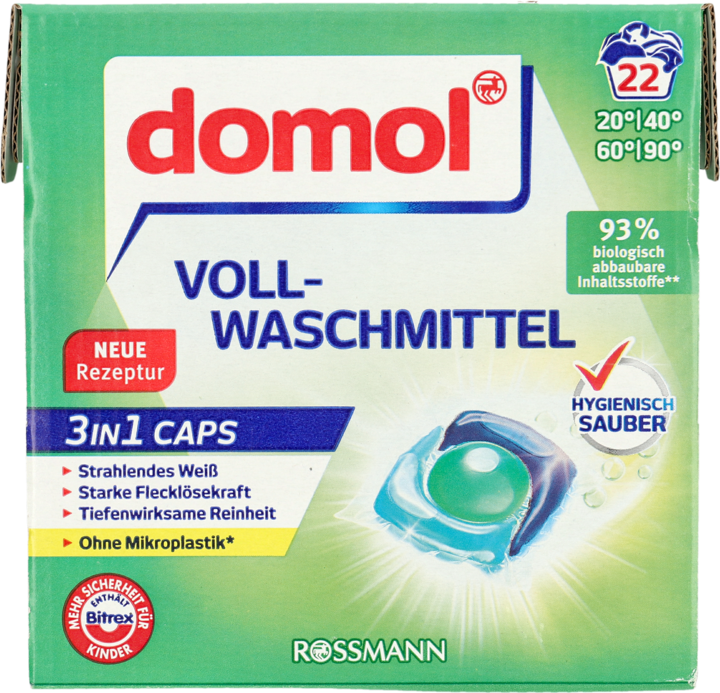 DOMOL, kapsułki do prania białego, 22 szt. | Drogeria Rossmann.pl