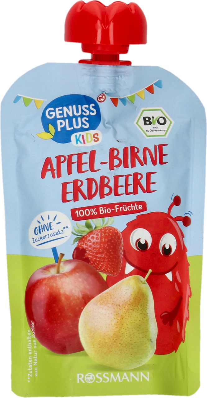 GENUSS PLUS, Kids , mus w tubce, Jabłko, Gruszka i Truskawka, 1rż+, 100 ...