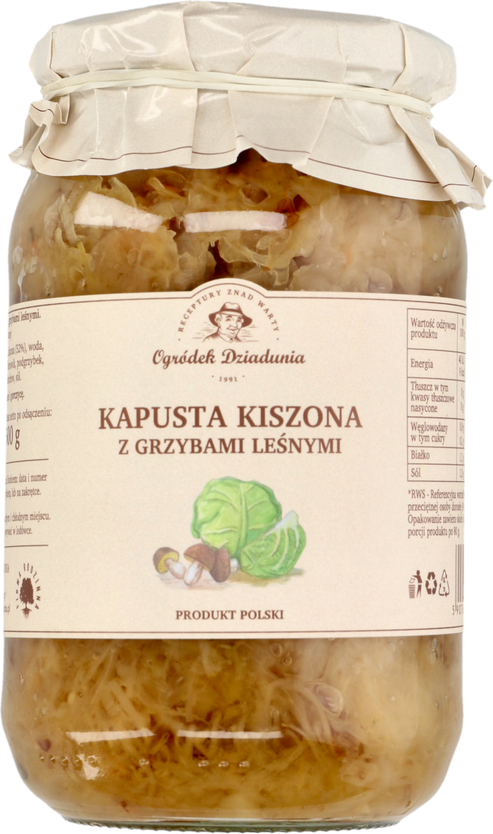OGRÓDEK DZIADUNIA, kapusta kiszona z grzybami leśnymi, 850 g | Drogeria ...