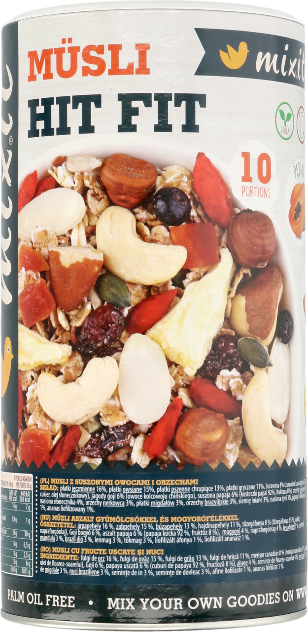 MIXIT, Hit Fit , musli z suszonymi owocami i orzechami, 500 g ...