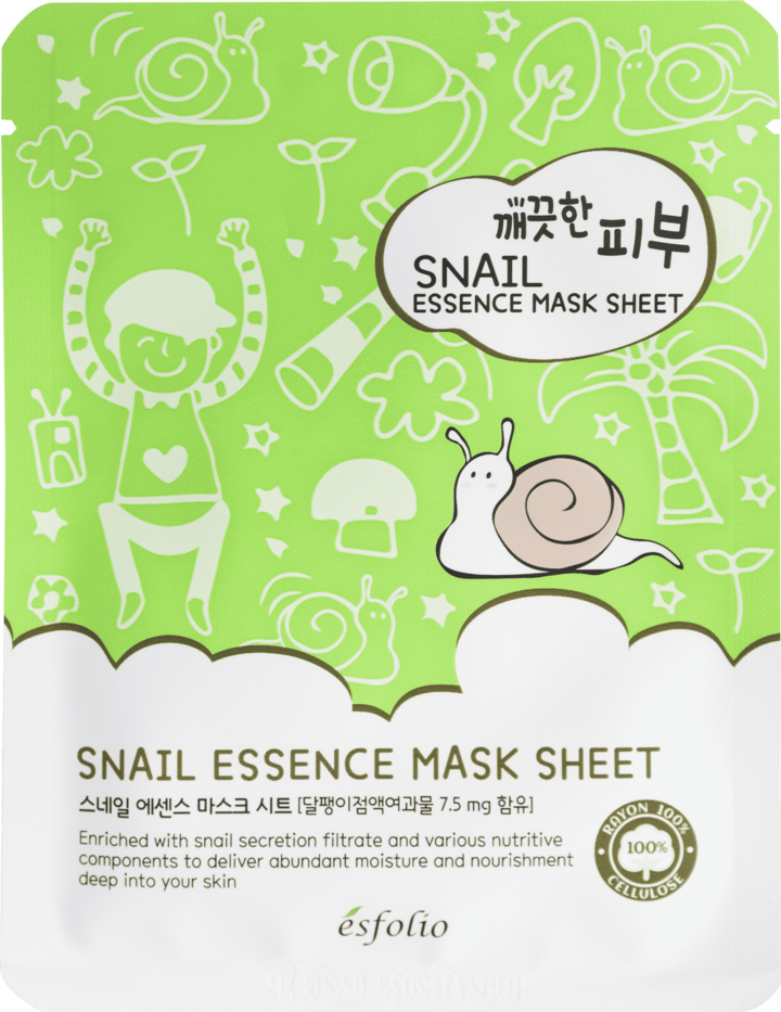 ESFOLIO, Snail , maska w płachcie z ekstraktem ze śluzu ślimaka, kojąco ...