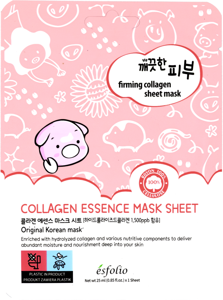 ESFOLIO, Collagen , maska w płachcie z hydrolizowanym kolagenem ...