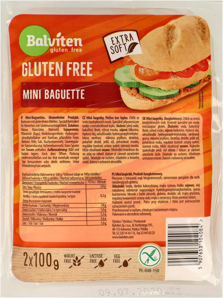 BALVITEN, mini bagietki, bezglutenowe, 2 x 100 g | Drogeria Rossmann.pl