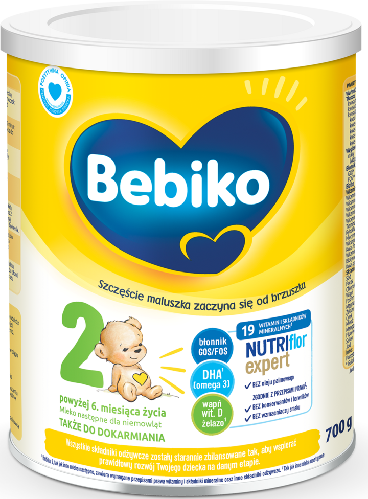 BEBIKO, NUTRIflor Expert 2, mleko następne dla niemowląt, powyżej 6. m ...