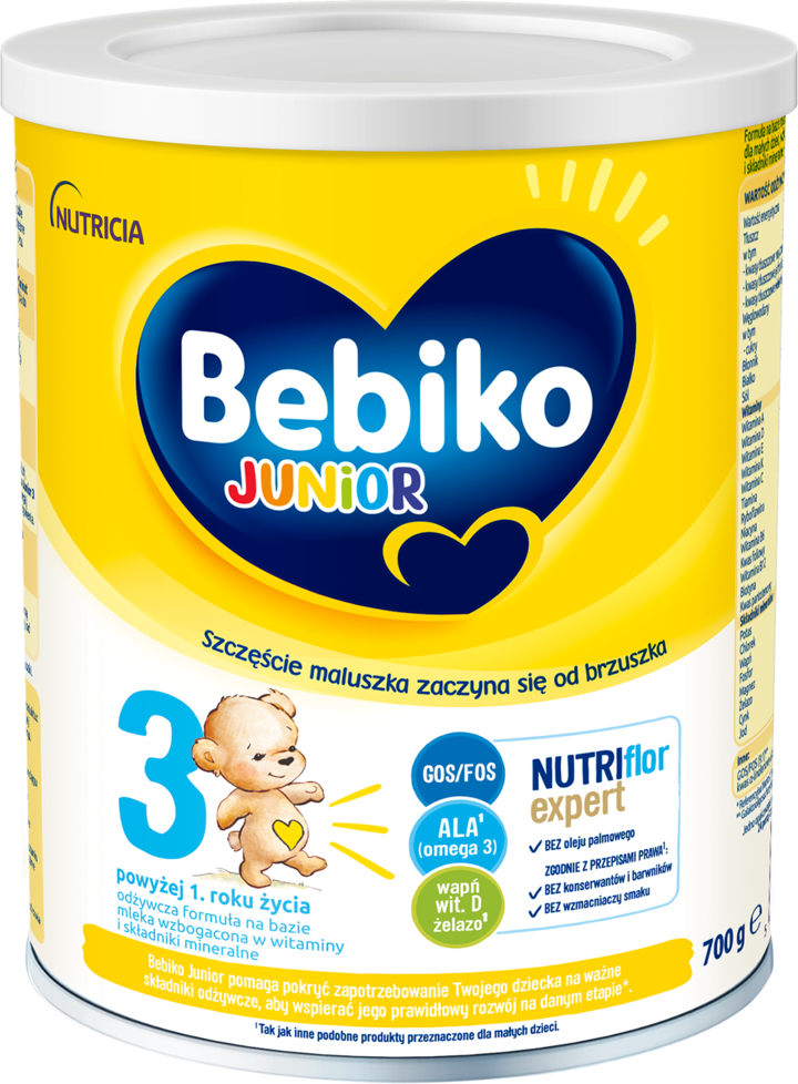 BEBIKO, JUNIOR NUTRIflor Expert 3, formuła na bazie mleka, powyżej 1 ...