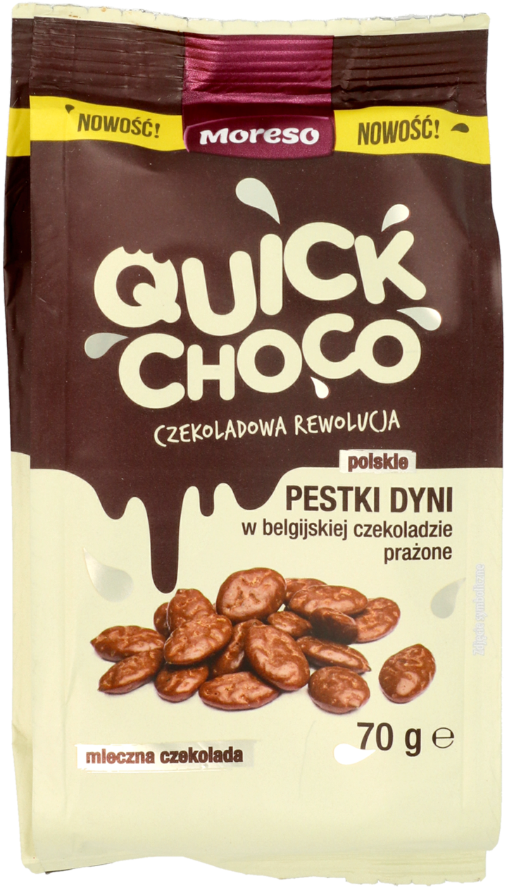 MORESO, Quick Choco , pestki dyni w belgijskiej czekoladzie, prażone ...