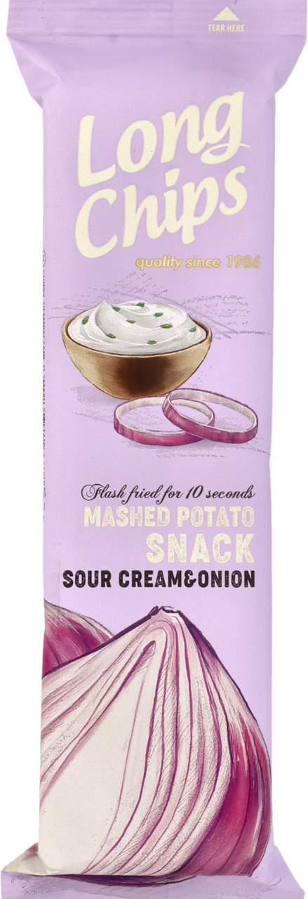 LONG CHIPS, chipsy o smaku śmietany z cebulką, 75 g | Drogeria Rossmann.pl