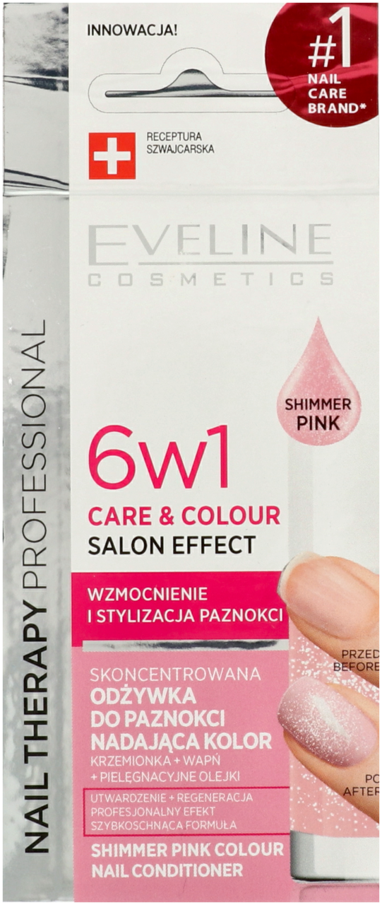 EVELINE COSMETICS, Nail Therapy Professional 6w1 Care & Colour, odżywka ...
