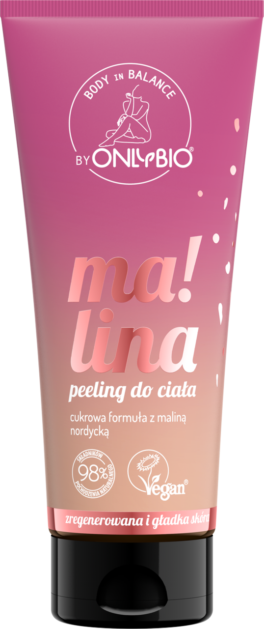ONLYBIO, Body in Balance , peeling do ciała, cukrowy, Malina, 200 ml ...