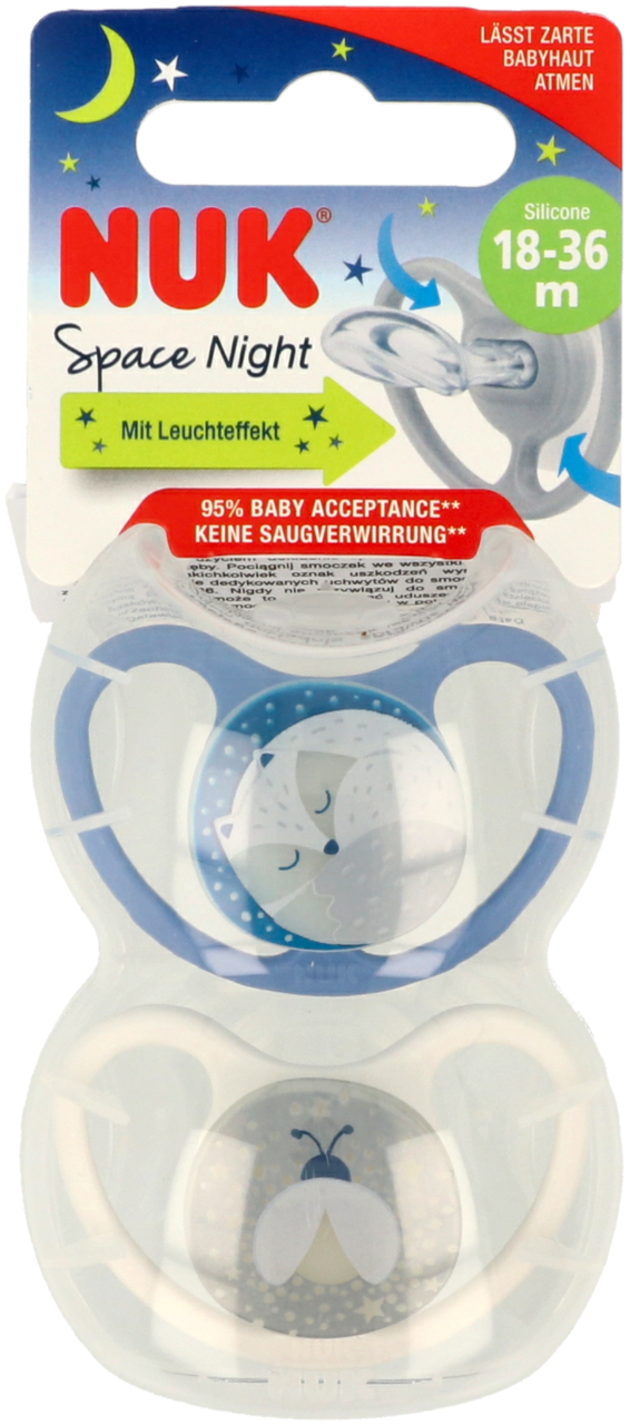 NUK, , smoczek silikonowy, uspokajający, 18-36m, 2 szt. | Drogeria Rossmann.pl