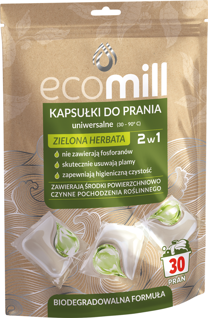ECOMILL, , kapsułki do prania 2w1, Zielona Herbata, 30 szt. | Drogeria ...