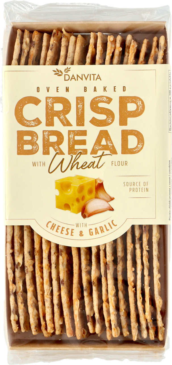 DANVITA, Crisp Bread , płaskie chlebki chrupiące, pszenne, z serem i ...