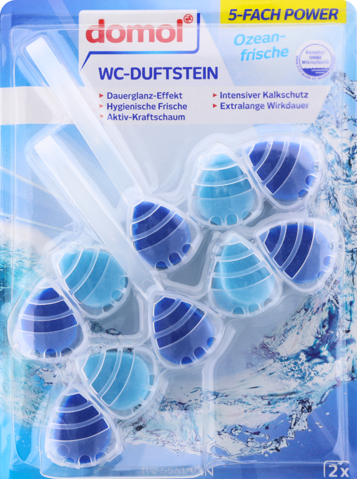 DOMOL, zawieszka do WC, Świeżość Oceanu, 2 x 55 g | Drogeria Rossmann.pl