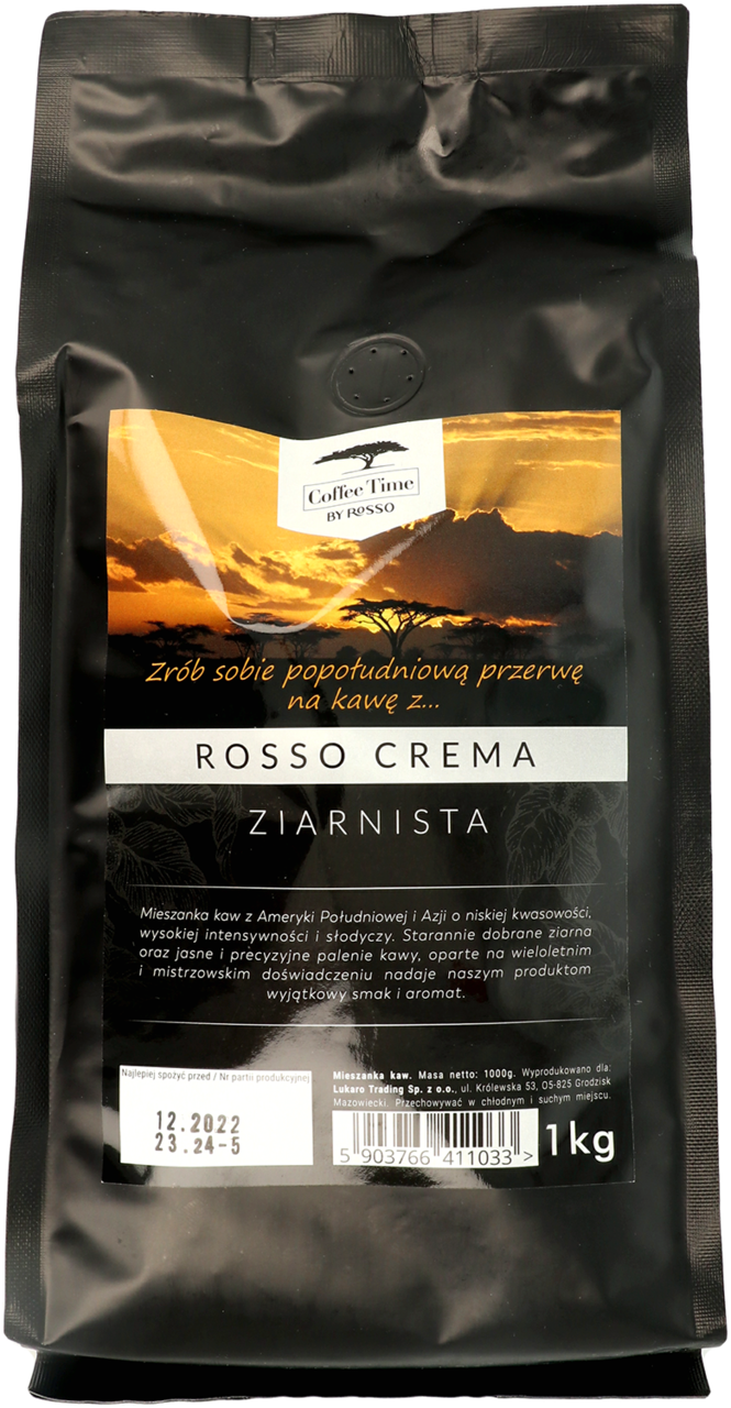 COFFEE TIME BY ROSSO, Crema , kawa ziarnista, 1 kg | Drogeria Rossmann.pl