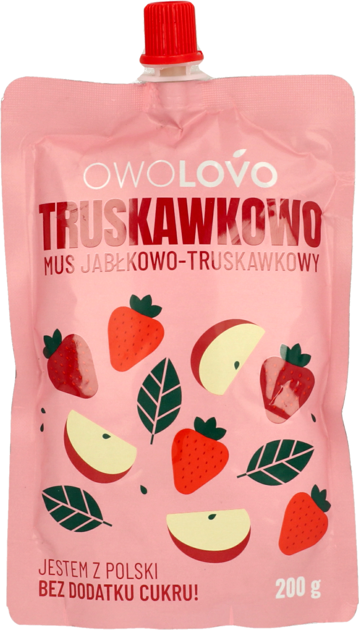 OWOLOVO, Truskawkowo , mus jabłkowo-truskawkowy, 200 g | Drogeria ...