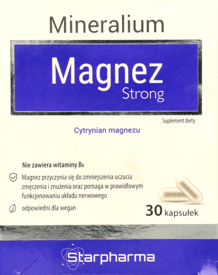 STARPHARMA MAGNEZ STRONG, kapsułki, Cytrynian magnezu, suplement diety ...