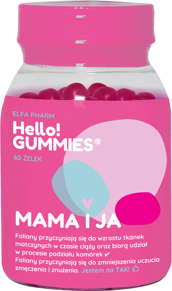 HELLO!GUMMIES, , żelki z kwasem foliowym i witaminami, suplement diety ...
