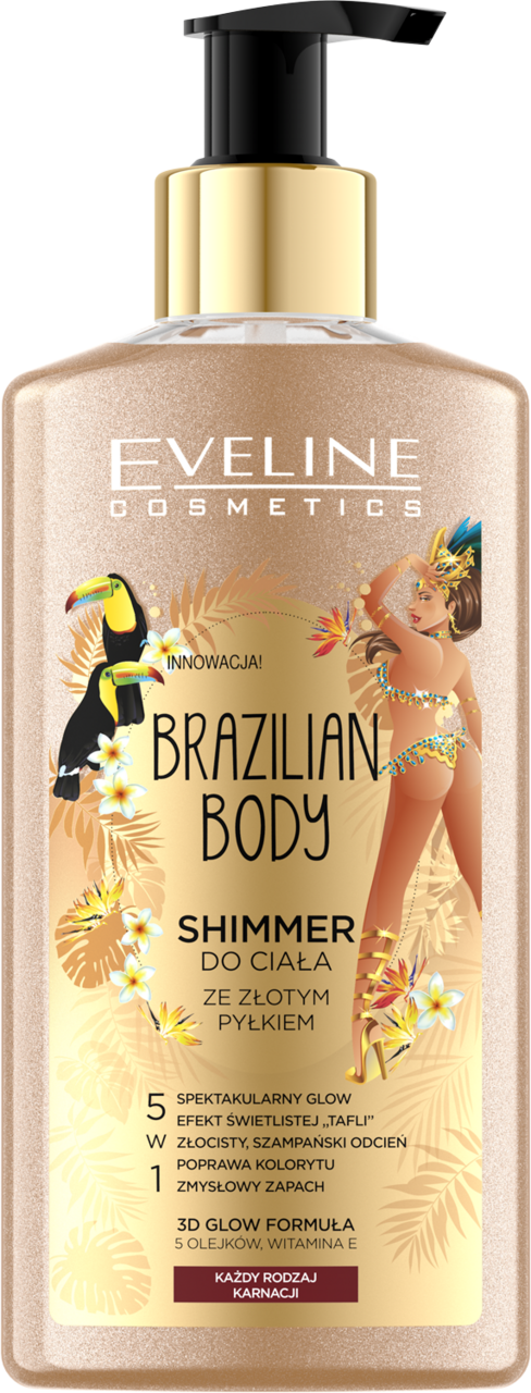 EVELINE COSMETICS, Brazilian Body , shimmer do ciała ze złotym pyłkiem ...