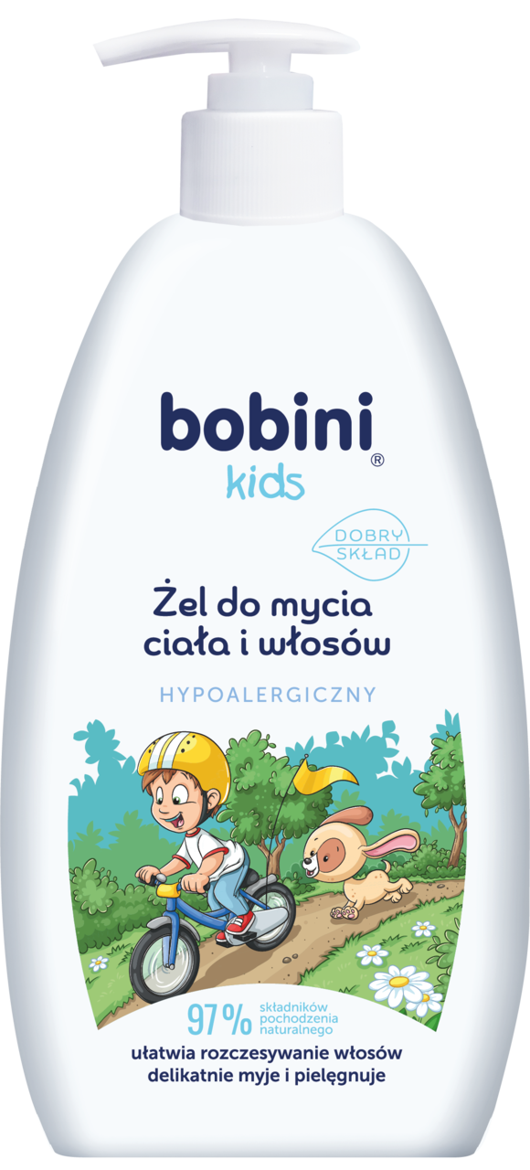 BOBINI, Kids , żel do mycia ciała i włosów, hipoalergiczny, 500 ml ...