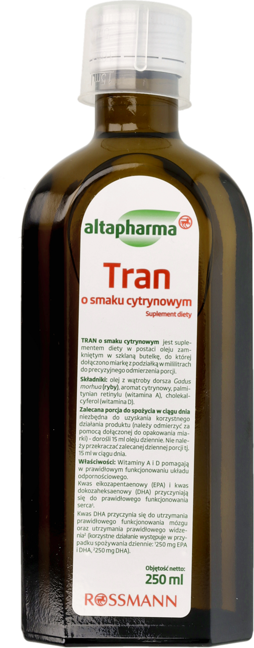 ALTAPHARMA, tran o smaku cytrynowym, suplement diety, 250 ml | Drogeria ...