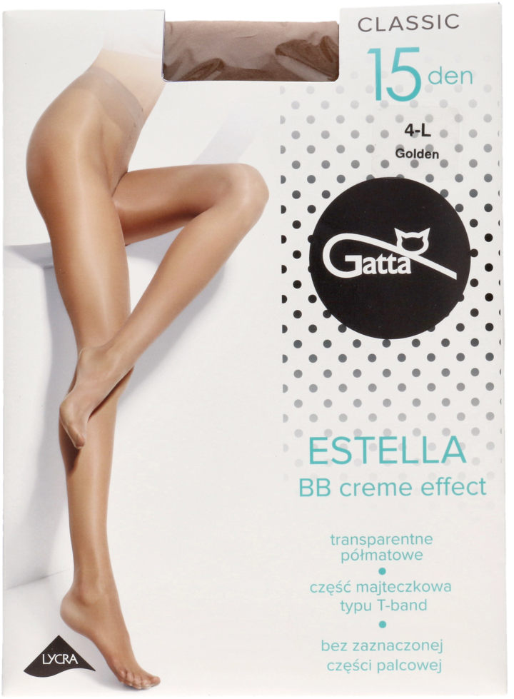 GATTA, Estella BB Creme Effect, rajstopy 15den golden 4, 1 para | Drogeria Rossmann.pl