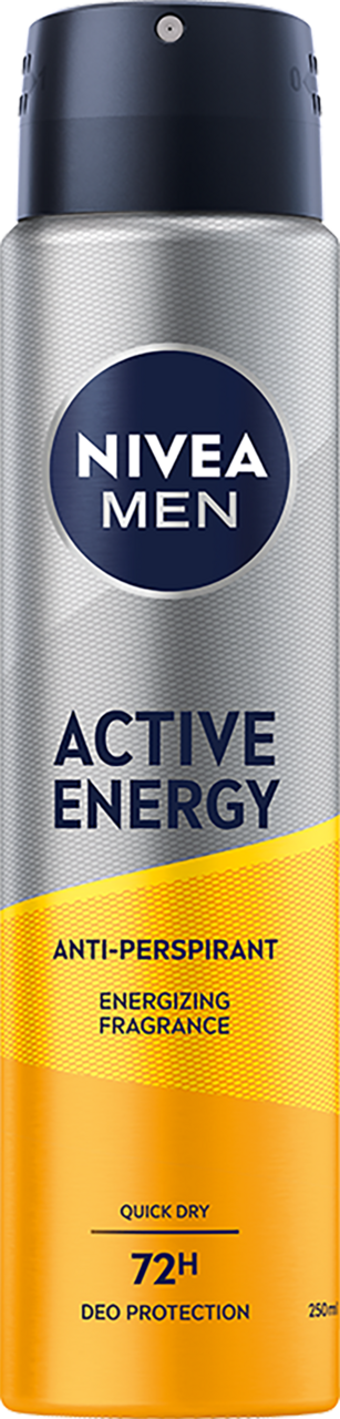 NIVEA MEN, Active Energy , antyperspirant w spray'u 48h, 250 ml ...
