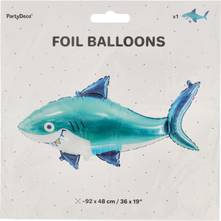 PARTYDECO, , balon foliowy, Rekin, wym. 92 x 48 cm, 1 szt. | Drogeria ...