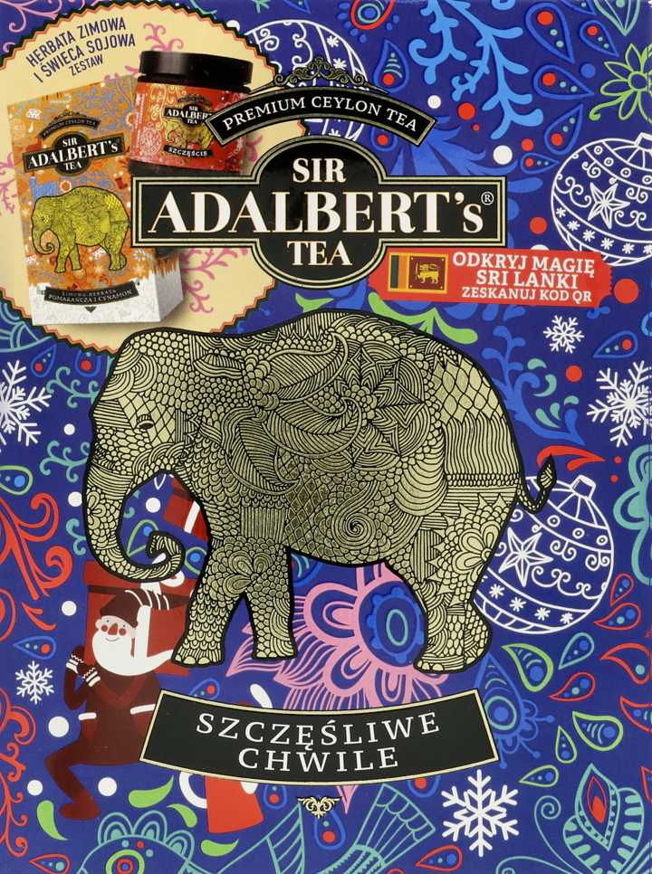 ADALBERT'S TEA, , herbata liściasta 70 g i świeca sojowa 100 g, sojowa ...