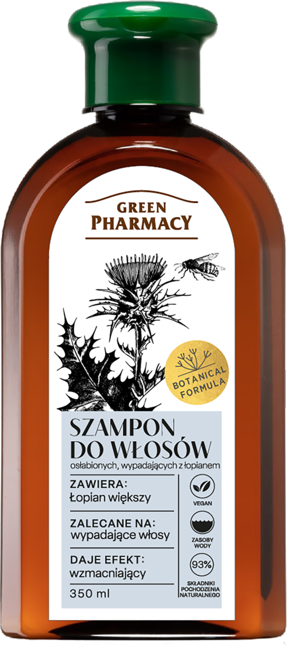 GREEN PHARMACY, szampon do włosów osłabionych, wypadających, z Łopianem ...