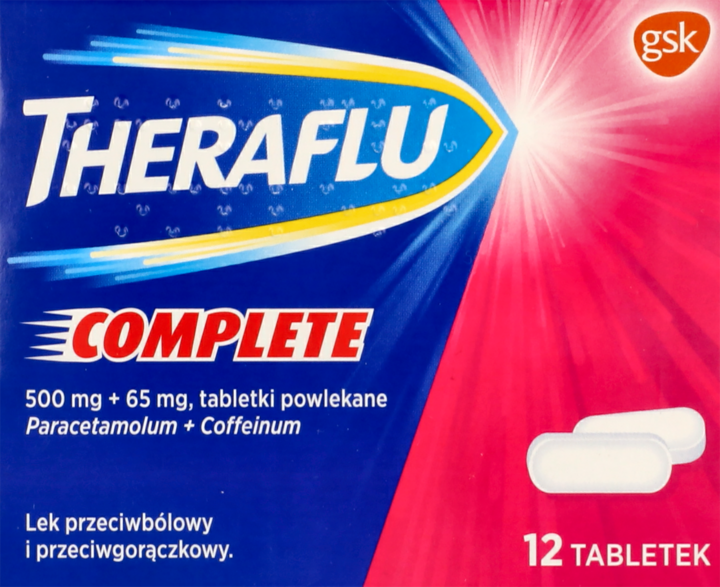 THERAFLU, , tabletki, lek przeciwbólowy i przeciwgorączkowy, 12 szt ...