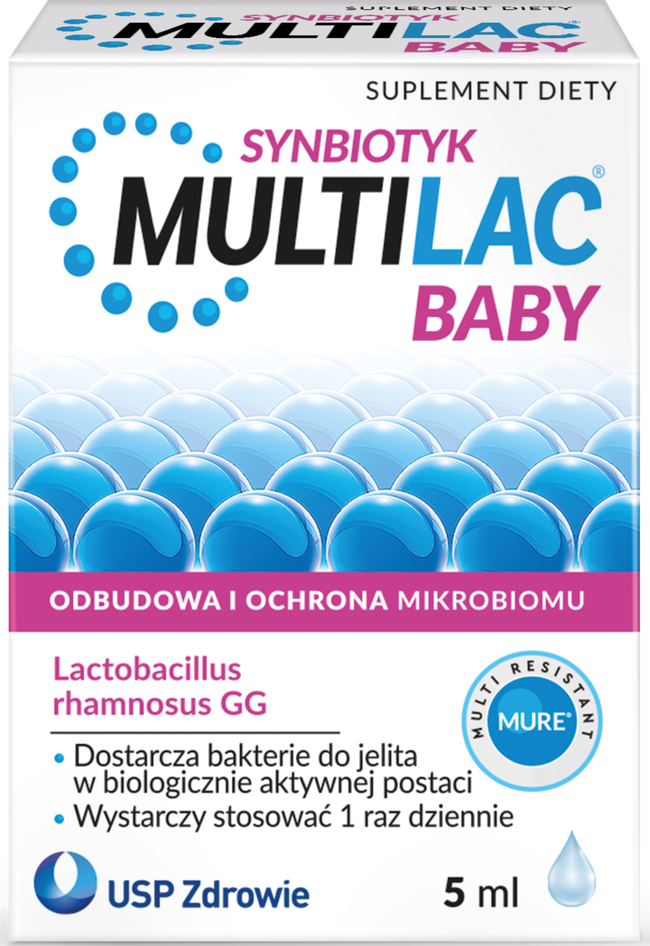 MULTILAC, Synbiotyk Baby, krople, odbudowa i ochrona mikrobiomu ...
