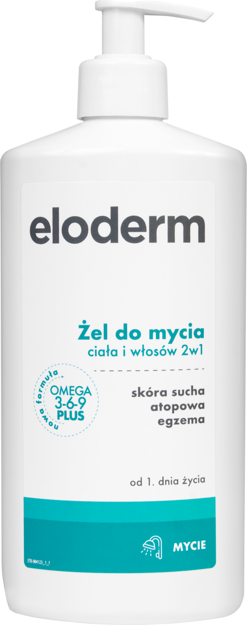 ELODERM, Mycie , żel do mycia ciała i włosów, 2w1, skóra sucha, atopowa ...