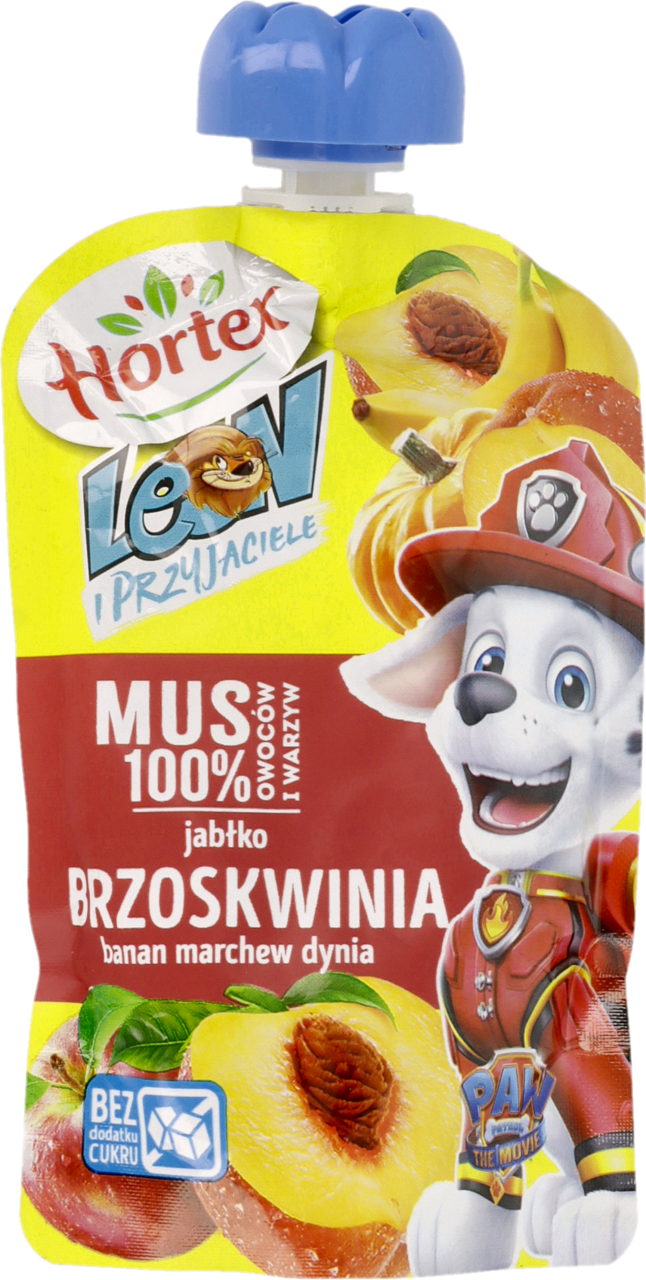 HORTEX LEON, , mus w tubce, owocowo-warzywny, jabłko, brzoskwinia, banan, 100 g | Drogeria ...