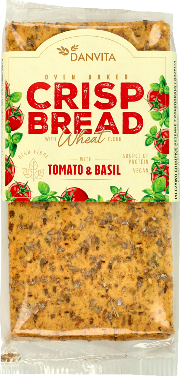 DANVITA, , pieczywo chrupkie, pszenne, z pomidorami i bazylią, 110 g ...