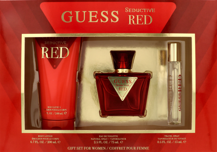GUESS, Red Seductive, zestaw dla kobiet, woda toaletowa 75 ml + 15 ml ...